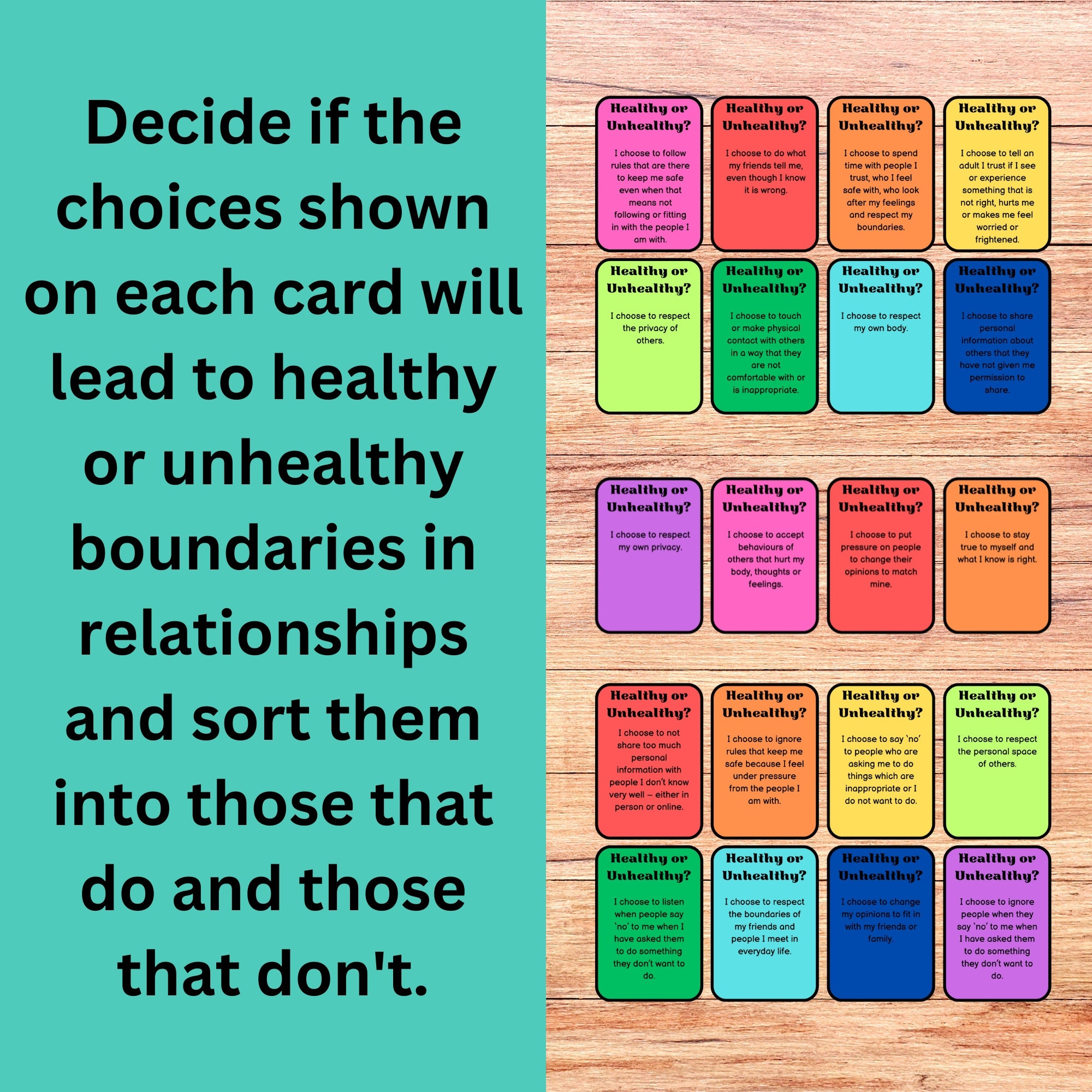 Healthy Vs Unhealthy Boundaries Bundle for Kids, Learning to Set ...