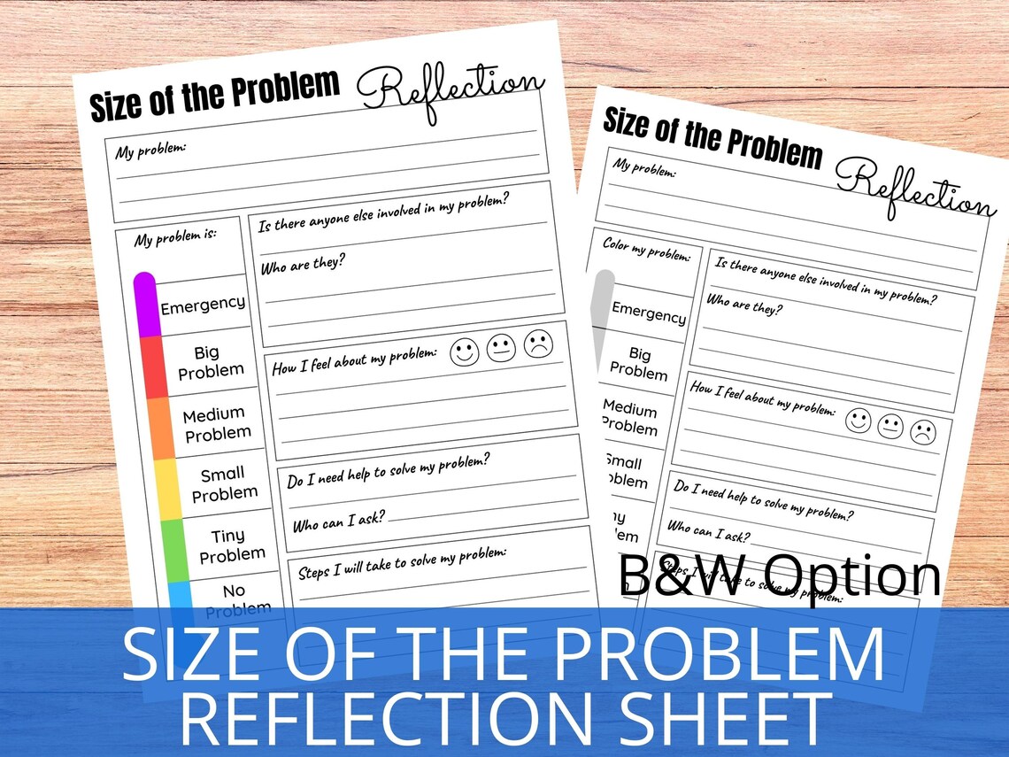 Size of the Problem Scale Emotional Regulation Kids Tool | Etsy