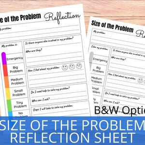 Size of the Problem Poster, Emotional Regulation Zones Tool, Calming ...