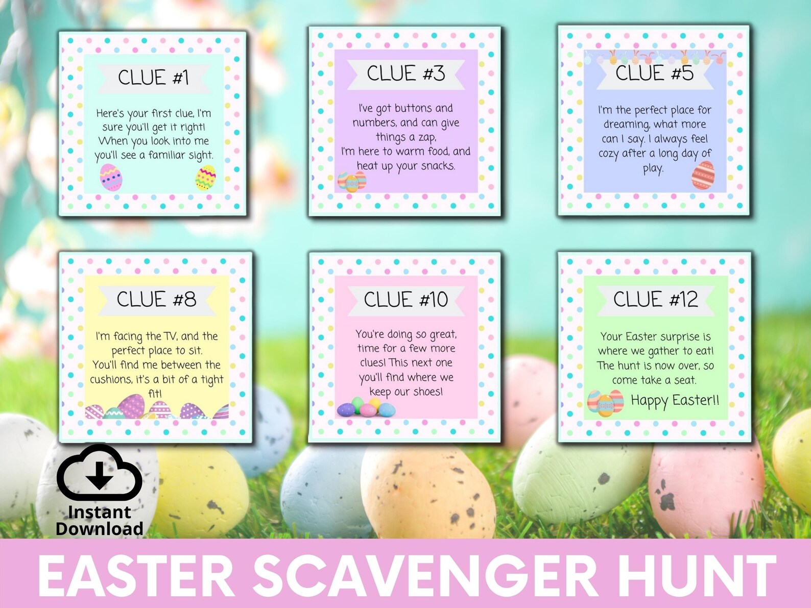 Easter Scavenger Hunt Printable Indoor Scavenger Hunt Clues - Etsy