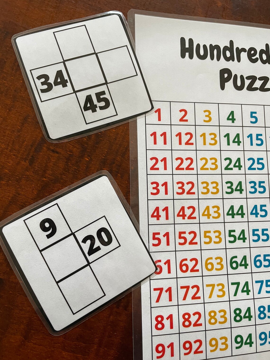 Hundreds Chart Math Game Skip Counting Puzzle Number Line | Etsy