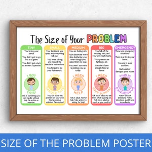 Size of the Problem Poster, Emotional Regulation Zones Tool, Calming ...