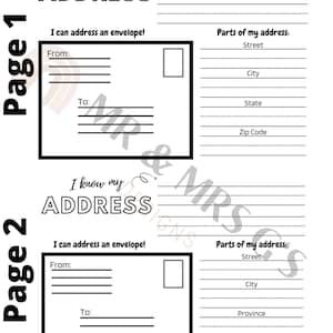 ADDRESS Practice Worksheet, Learn My Address, Kids Address Activity ...