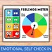 Feelings Chart, Emotional Self Check-in, Self-regulation Zones Tool ...