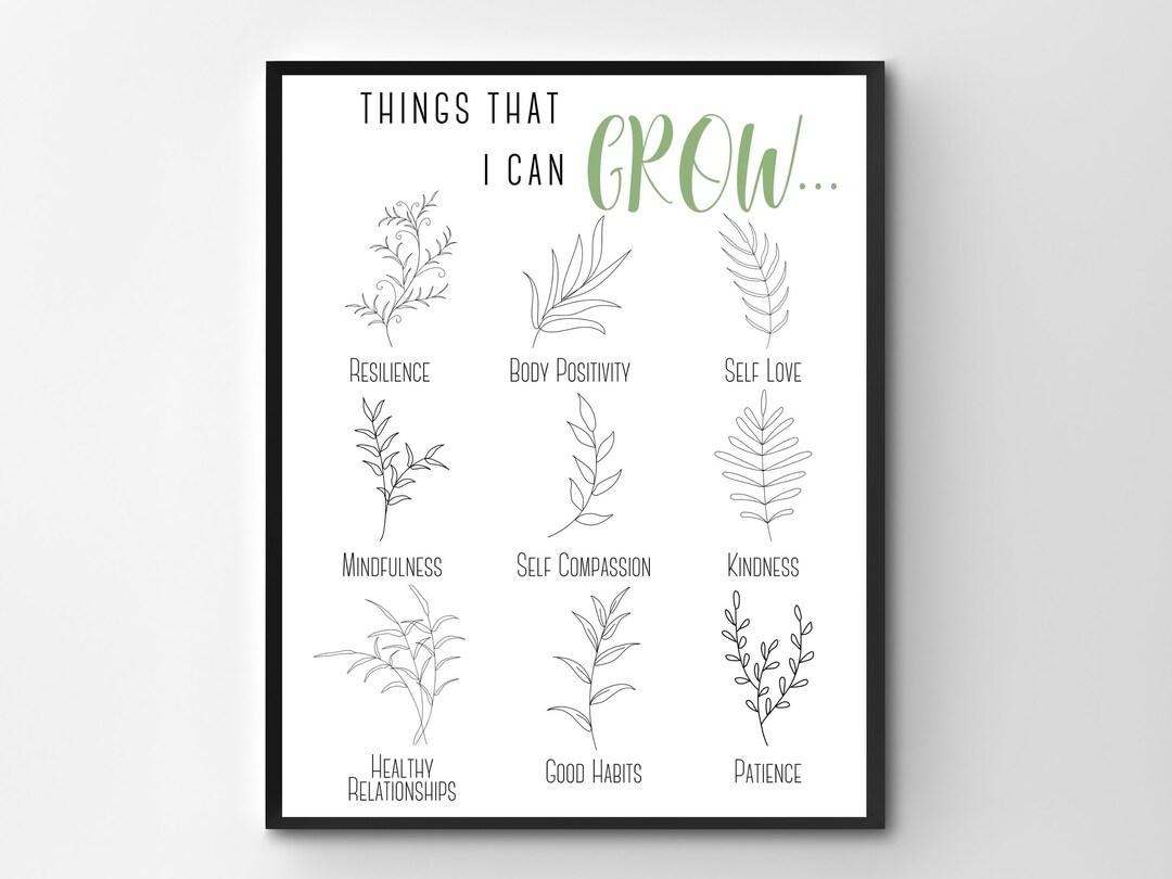Self Growth Printable Mindfulness Art Growth Mindset Poster - Etsy