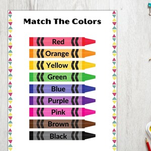 Color Matching Game, Learning Colors, Busy Book Color Printable ...