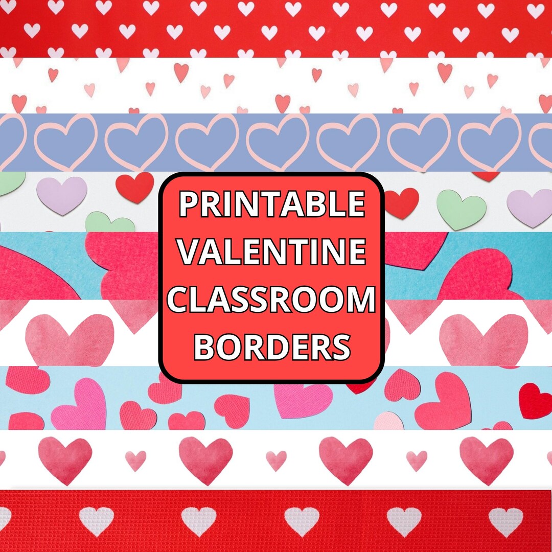 Valentine Classroom Bulletin Board Border Pack, Valentine's Day ...