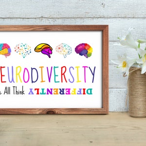 Neurodiversity Digital Art Poster, We All Think Differently Print ...
