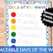 DAYS of the WEEK Printable Wheel Yesterday Today Tomorrow - Etsy