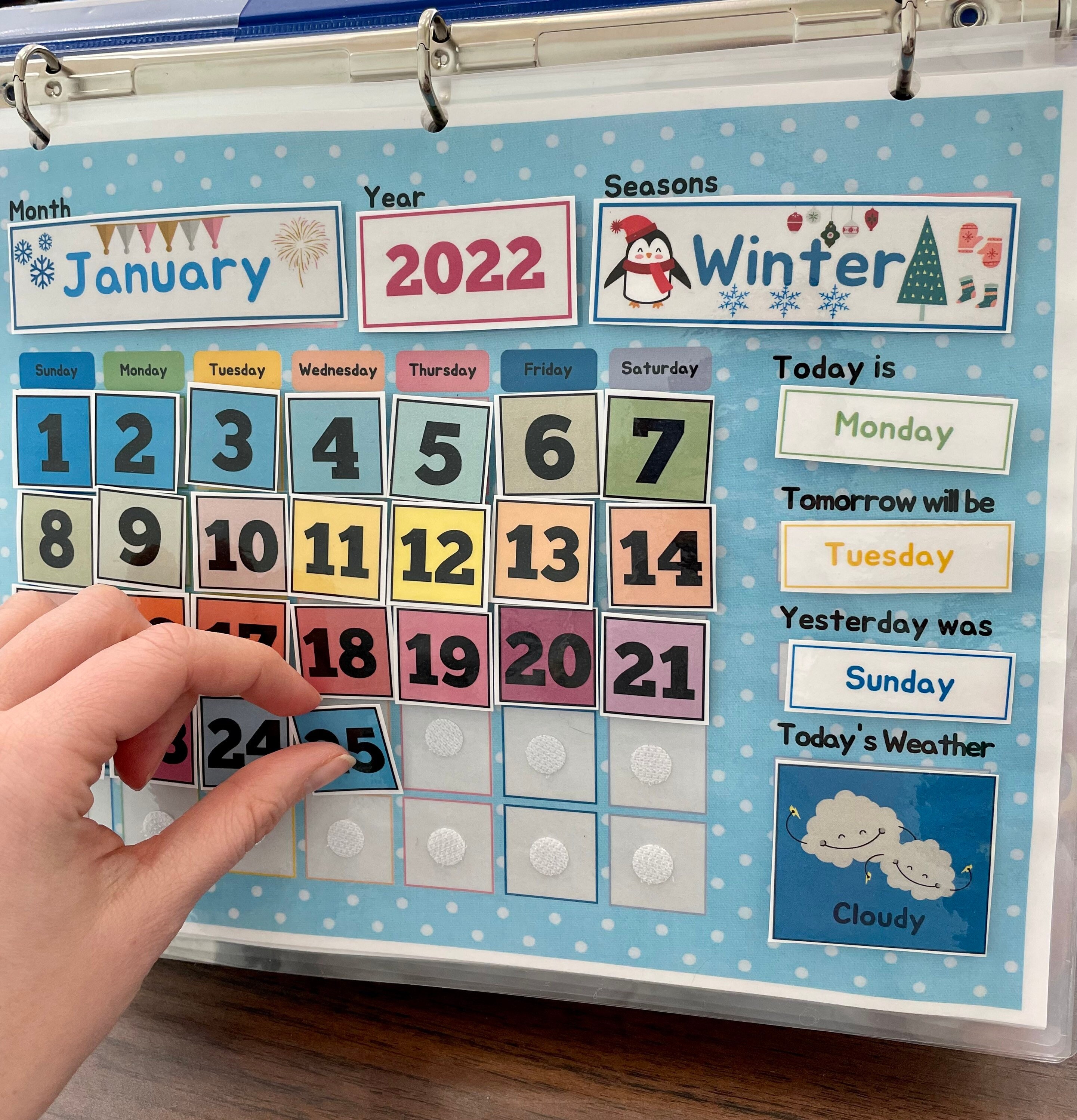 Perpetual Calendar for Kids Preschool Calendar Board | Etsy