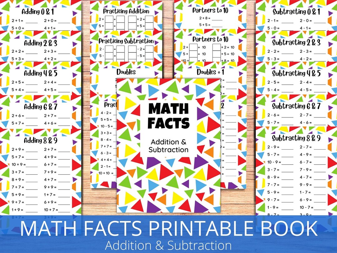 Addition and Subtraction Math Facts, Elementary Math Practice Pages ...