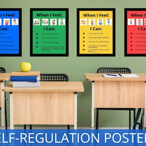 Self-regulation Zones Bulletin Board, Calming Corner Tools, Emotional ...