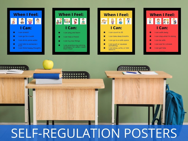 Self-regulation Zones Bulletin Board Calming Corner Tools | Etsy