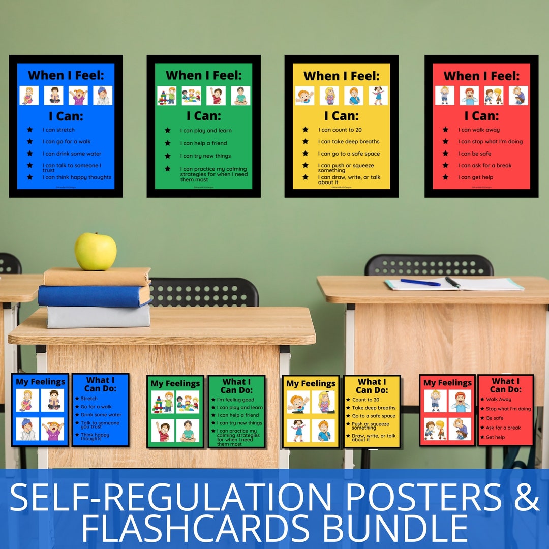 Self-regulation Flashcards and Posters BUNDLE, Zones Visuals, Calming ...