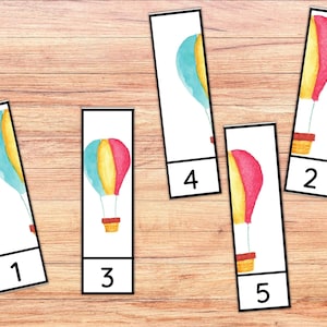 Preschool Sequencing Numbers Puzzles, Numbers 1-5, Montessori Printable ...