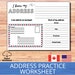ADDRESS Practice Worksheet, Learn My Address, Kids Address Activity ...