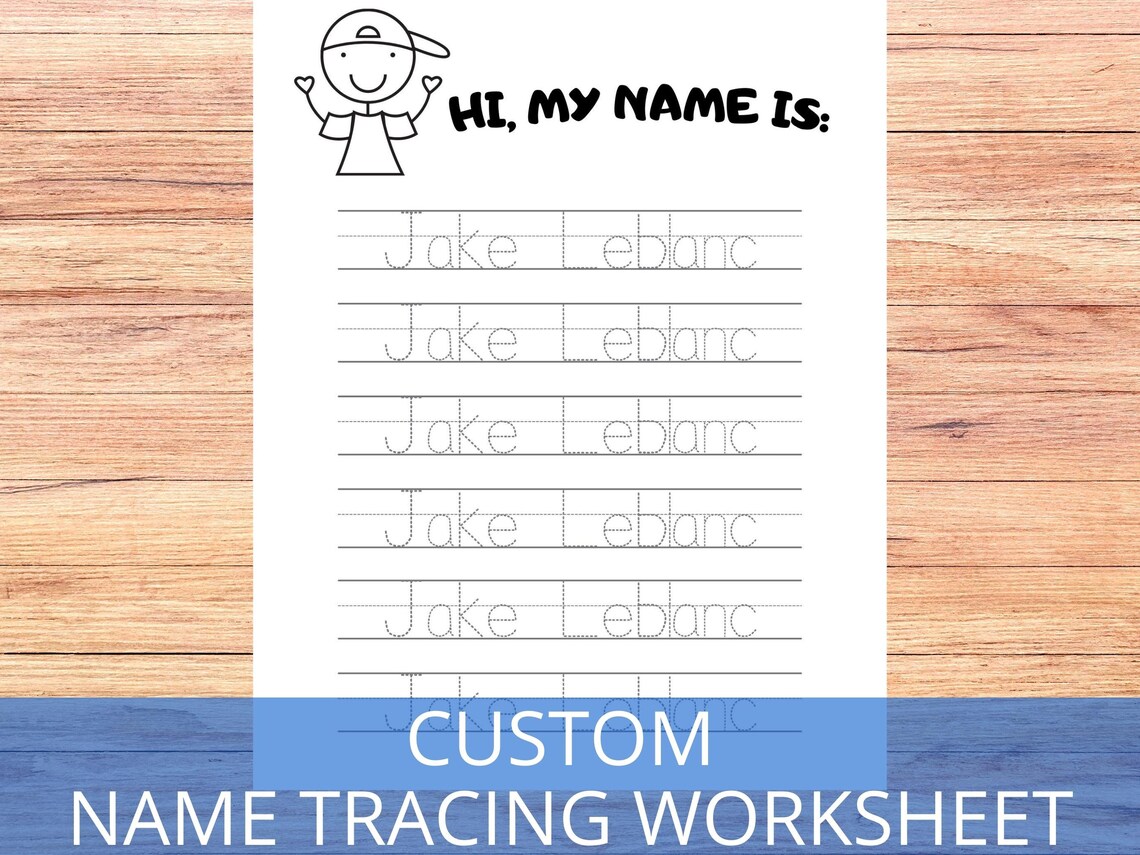 Custom Name Tracing Worksheet, Handwriting Practice Sheet, Personalized ...