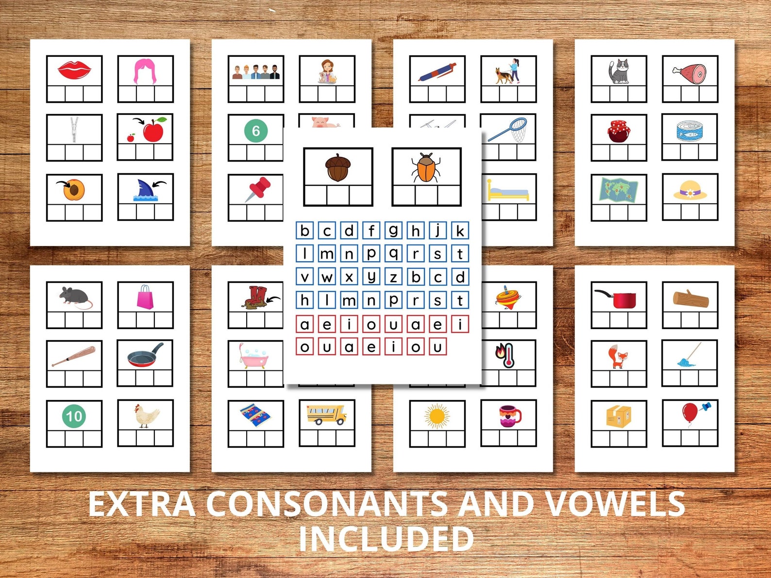 CVC Words Printable Phonics Cards Beginning Sounds Early - Etsy