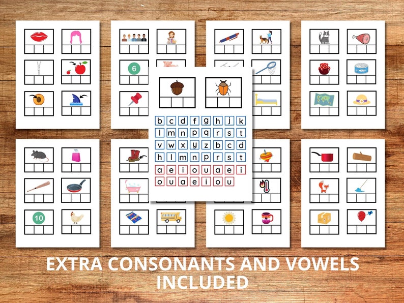 CVC Words Printable, Phonics Cards, Beginning Sounds, Early Reading ...