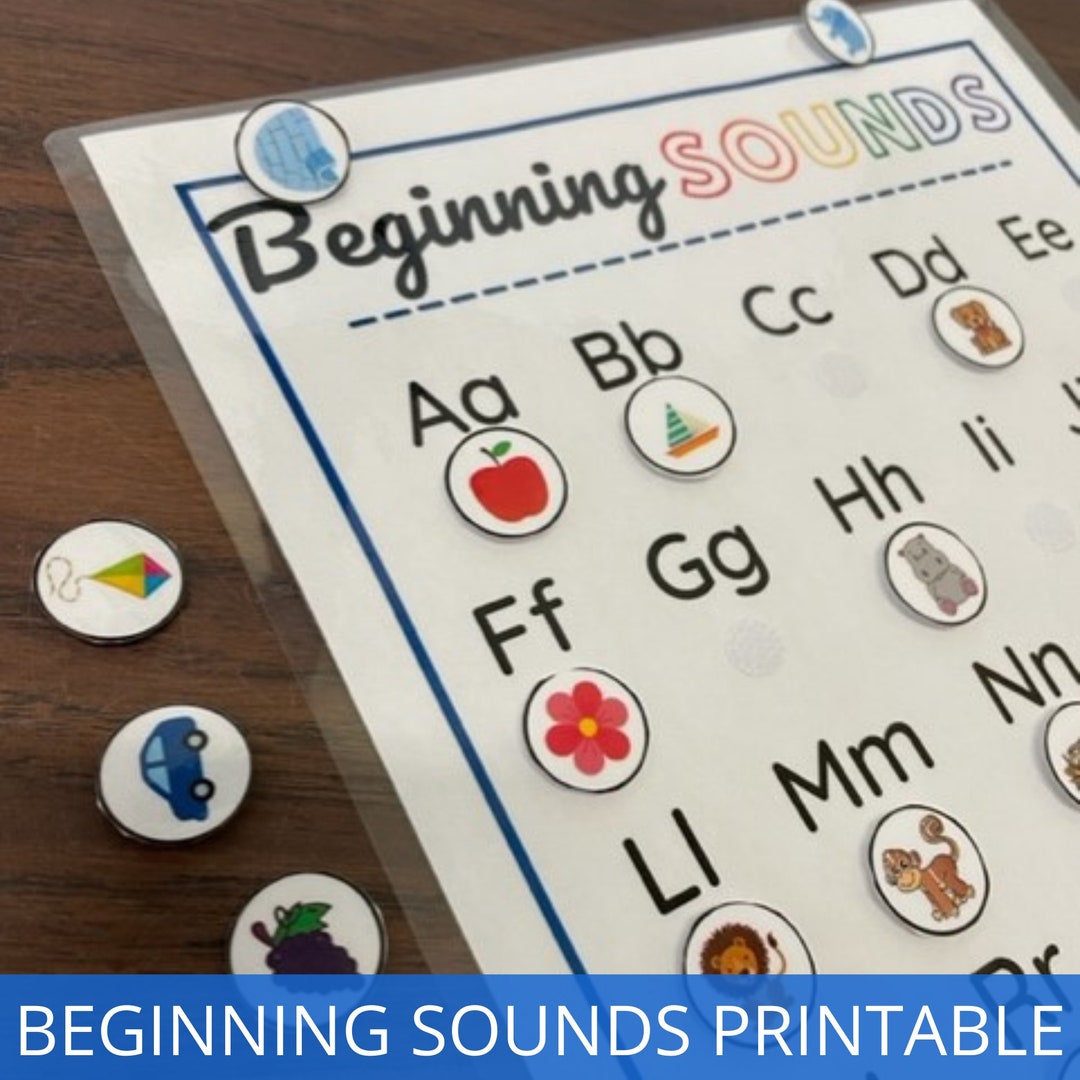 Beginning Sounds Printable, Learn to Read, Busy Binder, Kindergarten ...