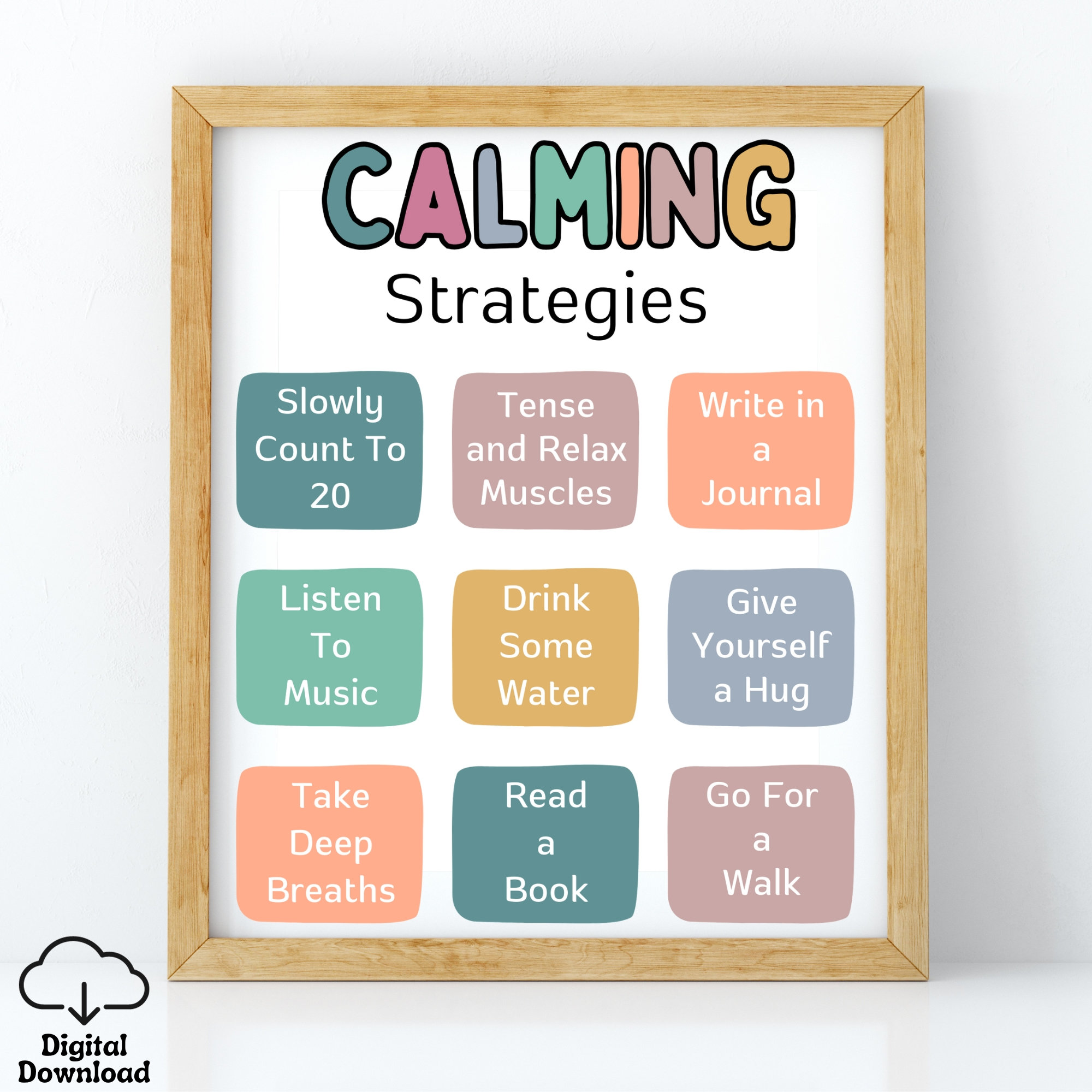 Grounding Technique Poster, 54321 Coping Skills for Anxiety, Calming ...