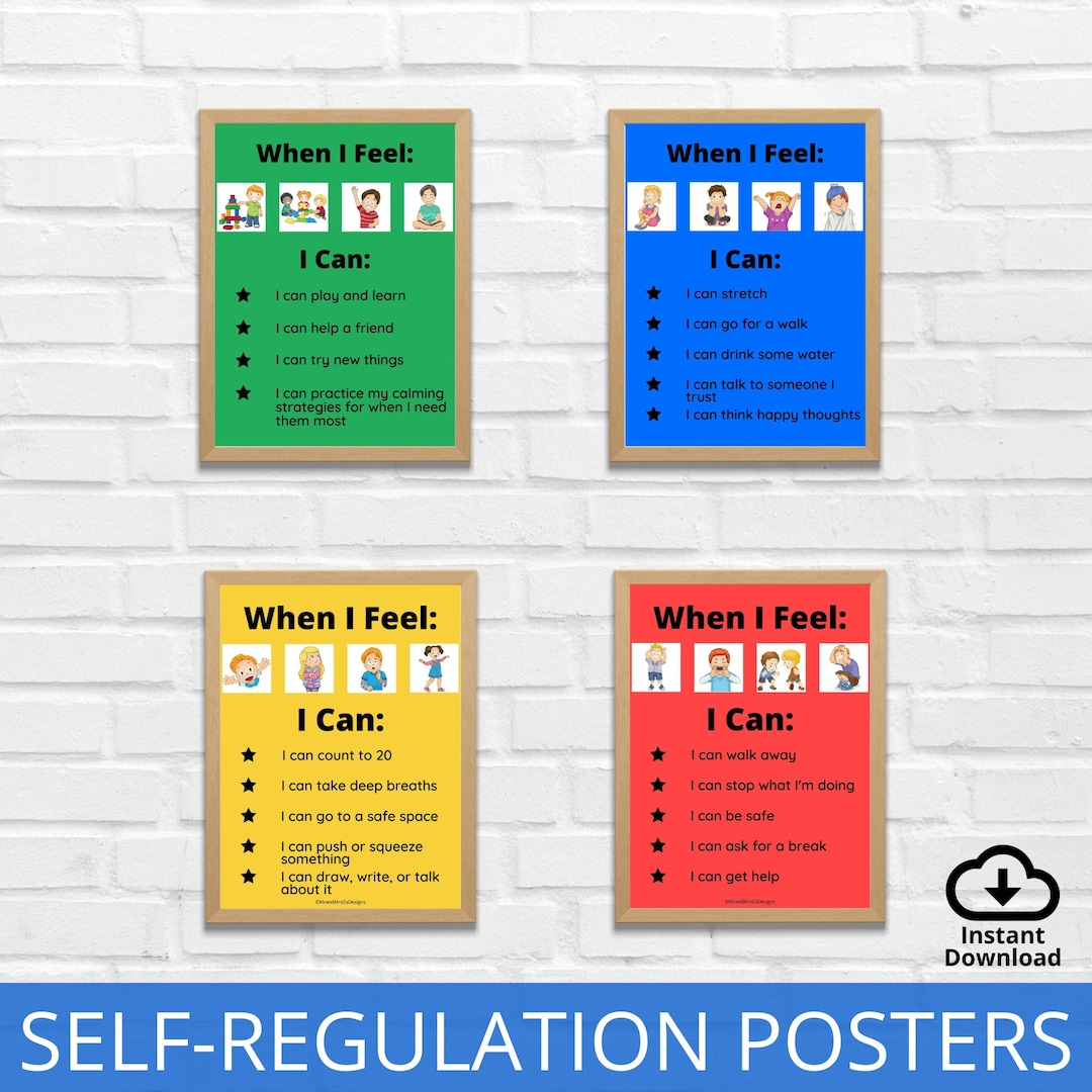 Self-regulation Zones Posters, Feelings Visual for Kids, Calming Corner ...