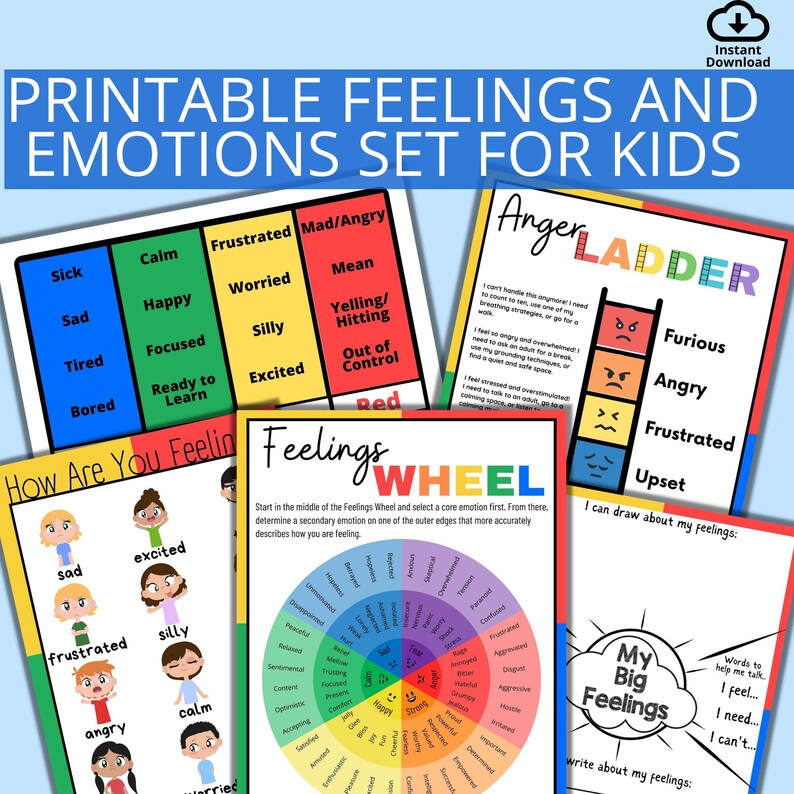 Feelings and Emotions Coping Skills Bundle, Emotional Regulation Zones ...