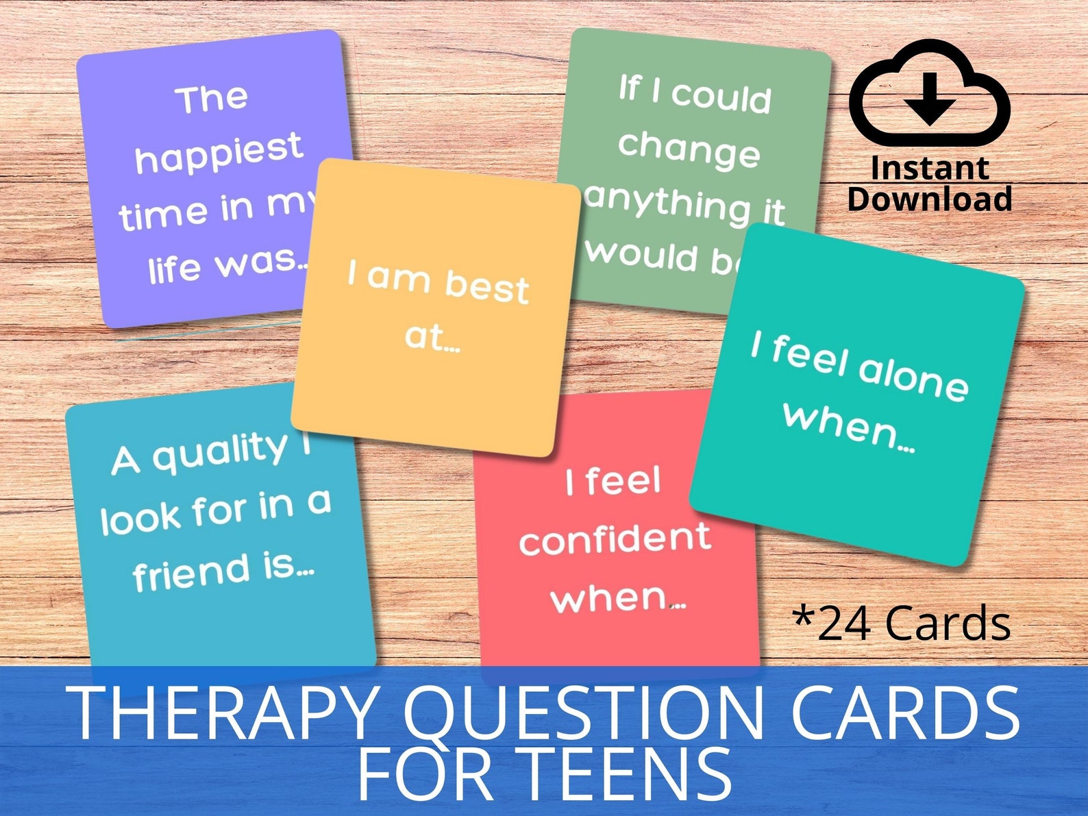 Therapy Question Cards for Teens Conversation Starter Cards - Etsy