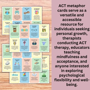 Acceptance and Commitment Therapy Metaphor Cards, ACT Therapist ...