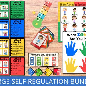 Emotions Flashcards, Regulation Zones, Montessori Printable, Calming ...