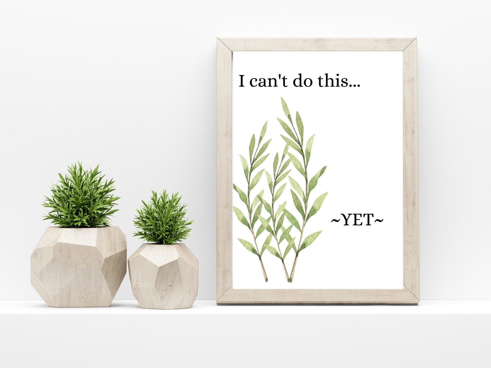 Growth Mindset POWER of YET Poster Set, Botanical Motivational Art ...