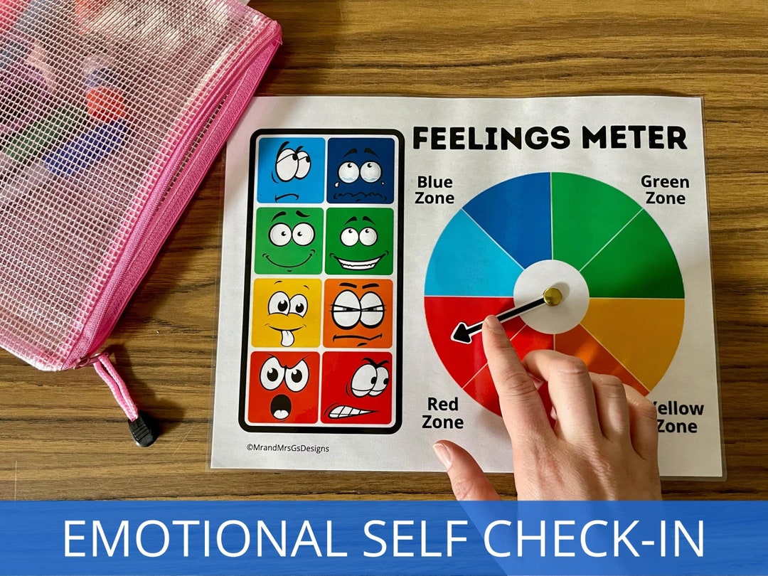 Feelings Meter Emotional Self Check-in Self-regulation Zones - Etsy