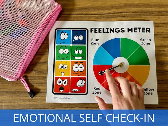 Feelings Meter Emotional Self Check-in Self-regulation Zones | Etsy
