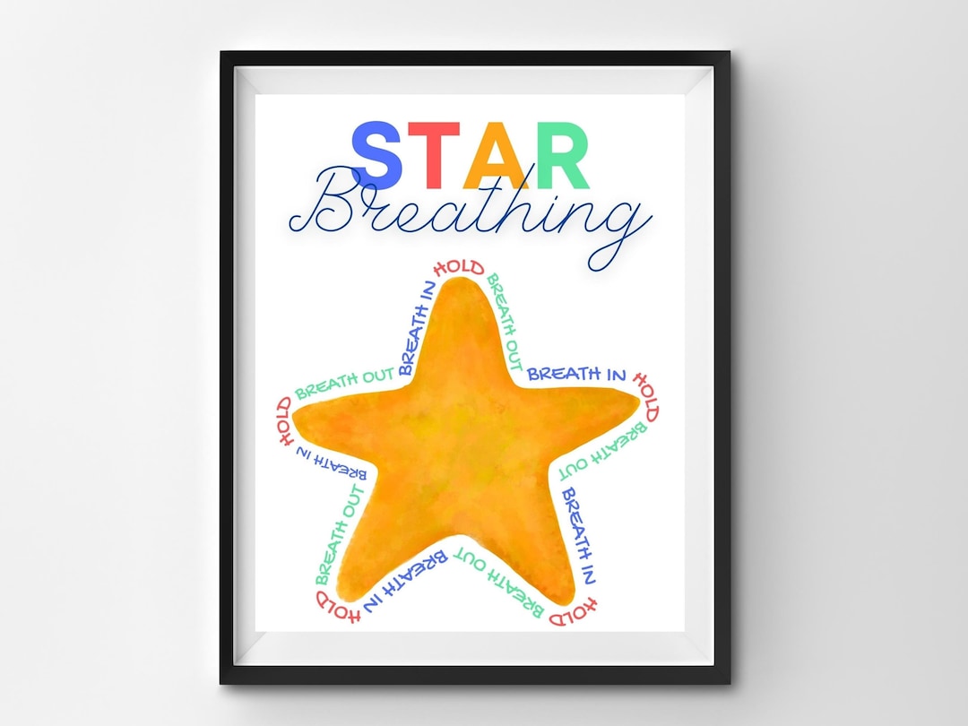 Star Breathing Poster for Calming Corner, Feelings Chart, Social ...