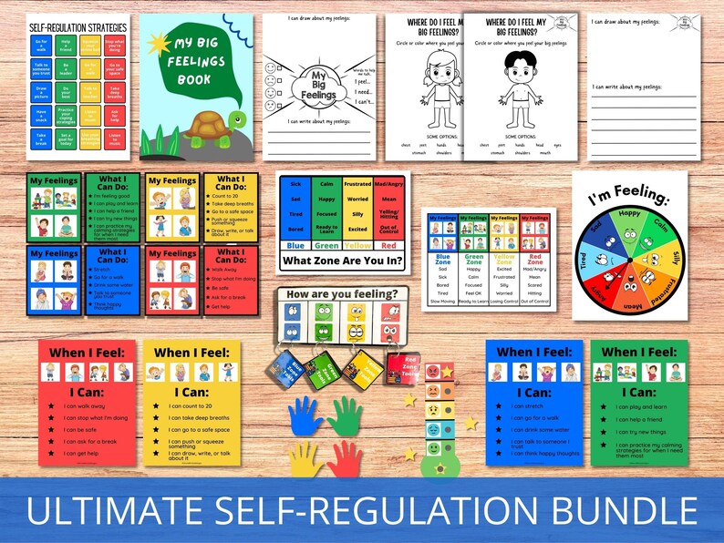 Emotions Flashcards Feelings, Self-regulation Zones, Kids Calming ...
