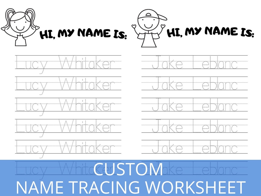 Personalized Name Tracing Worksheet, Handwriting Practice Sheet, Name ...