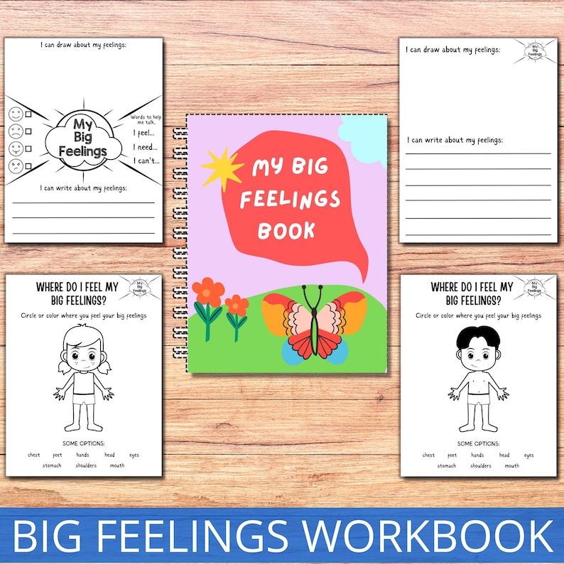 Emotions Workbook for Kids, Self-regulation Zones Tool, Calm Corner ...