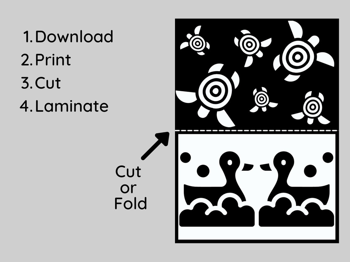 40 High Contrast Baby Cards, Black and White Printable Montessori ...