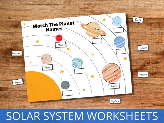 Match The Planets Worksheet Solar System Printable Busy Book Etsy
