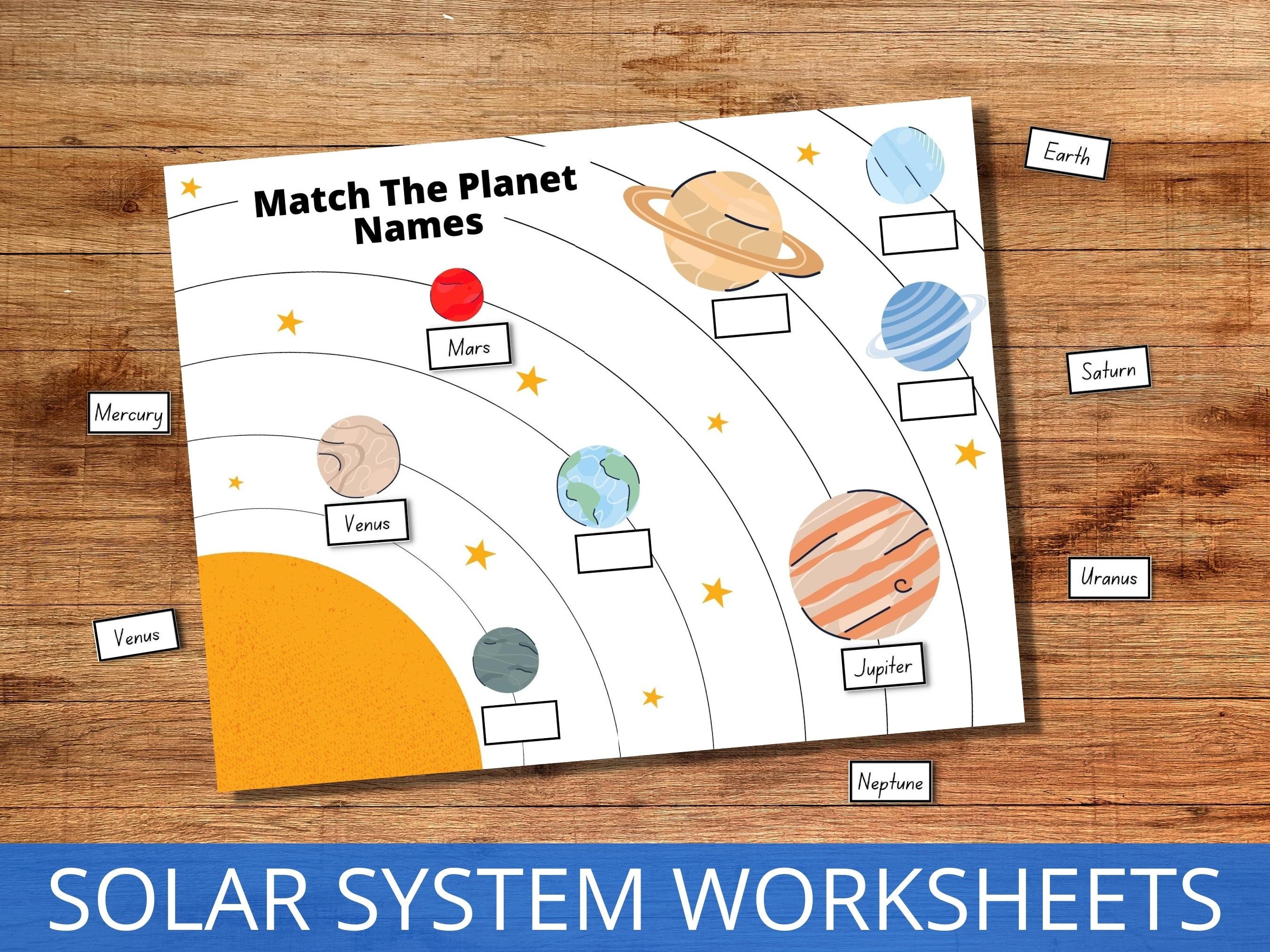Solar System Matching Worksheets