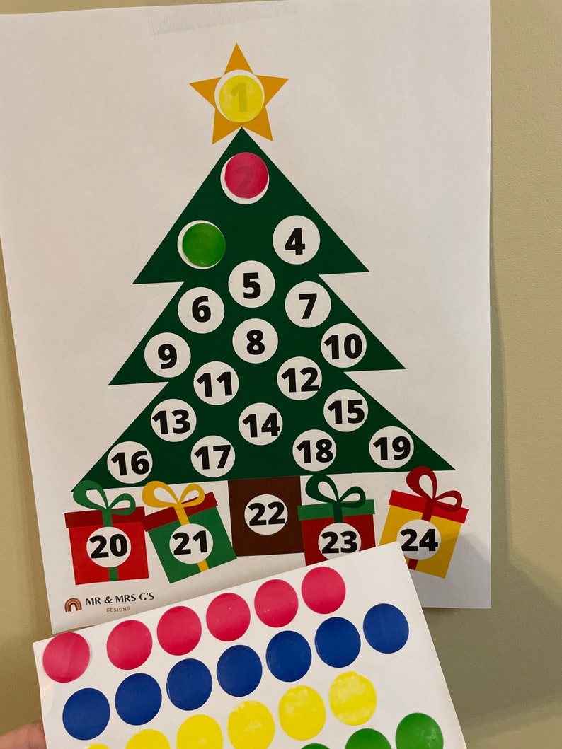 Printable Advent Calendar Christmas Countdown Activity Kids | Etsy
