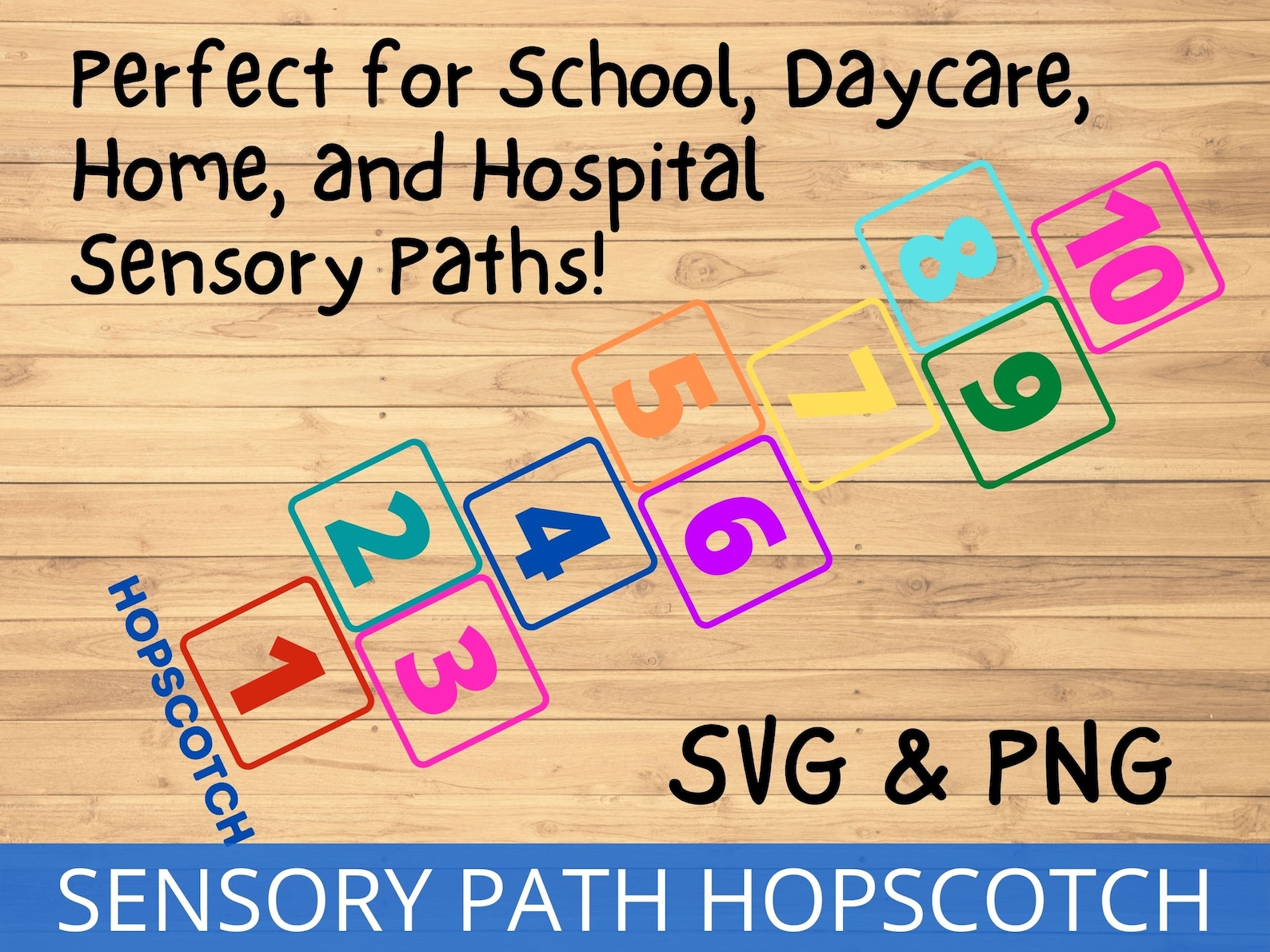 HOPSCOTCH Sensory Path SVG and PNG Hopscotch Cut File Brain | Etsy