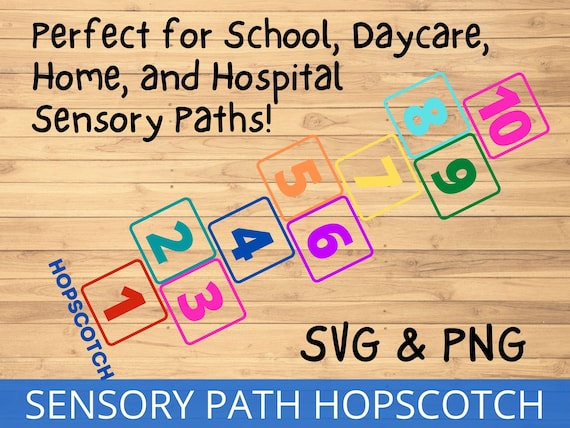 HOPSCOTCH Sensory Path SVG and PNG Hopscotch Cut File Brain | Etsy