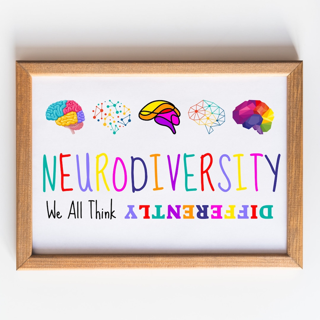 Neurodiversity Digital Art Poster, We All Think Differently Print ...