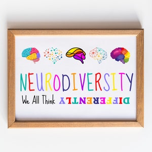 Neurodiversity Digital Art Poster, We All Think Differently Print ...