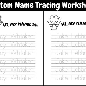 Custom Name Tracing Sheet, Learn to Spell and Write Name, Preschool and ...