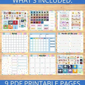 Perpetual Calendar for Kids, Preschool Calendar Board, Homeschool ...
