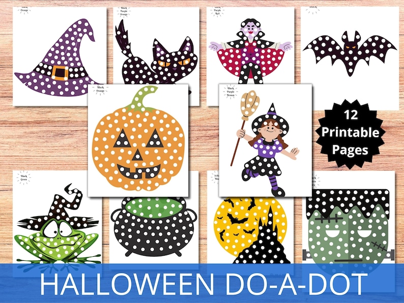 Do-a-dot HALLOWEEN Printable Qtip Painting for Kids - Etsy Canada