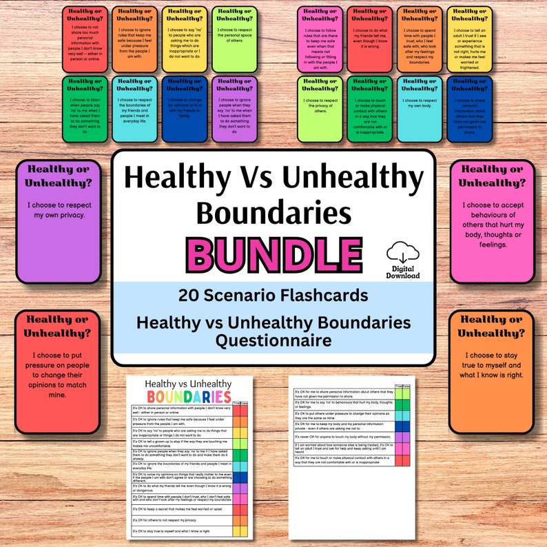 Healthy Vs Unhealthy Boundaries Bundle for Kids, Learning to Set ...