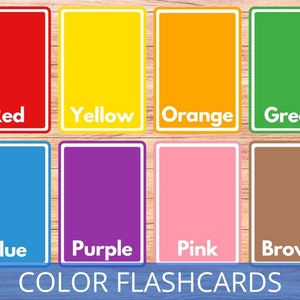 Learning Colors Flashcards Printable, Flashcards for Toddlers ...